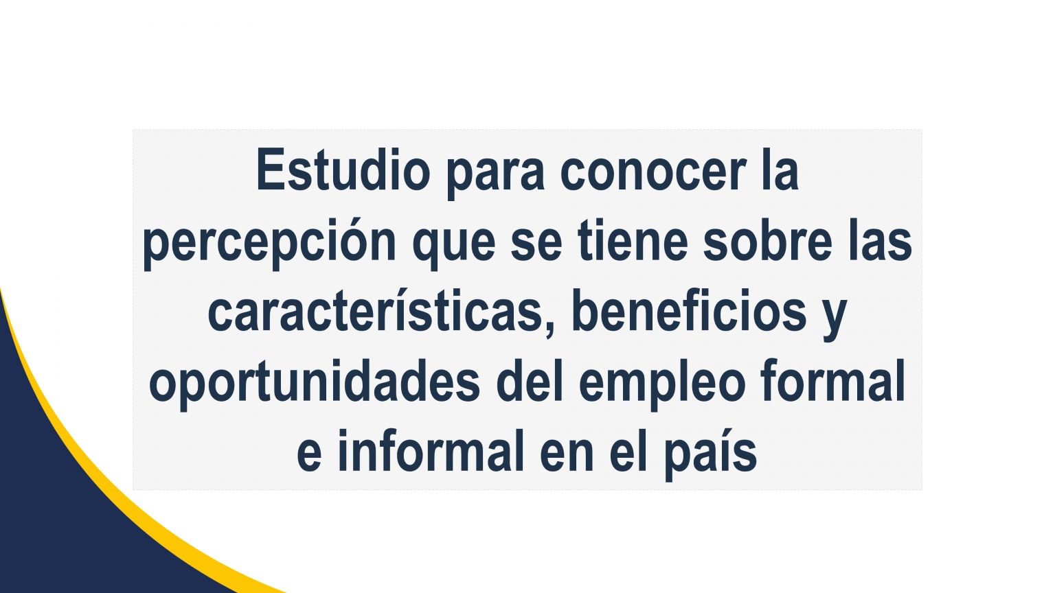 Informe "Un nuevo enfoque para abordar la informalidad: Radiografía ...